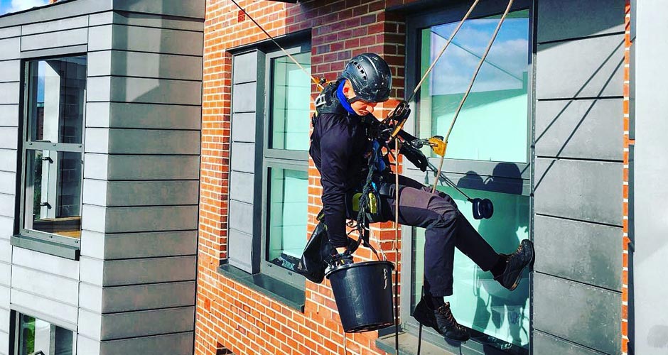 Abseil & Rope Access Window Cleaning Manchester UK-Wide | HCS